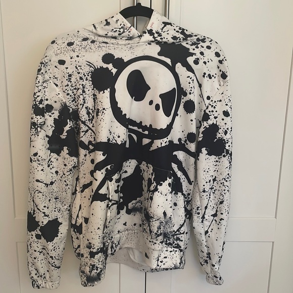 Tops | Rare Unisex Jack Skellington Paint Splatter Hoodie | Poshmark